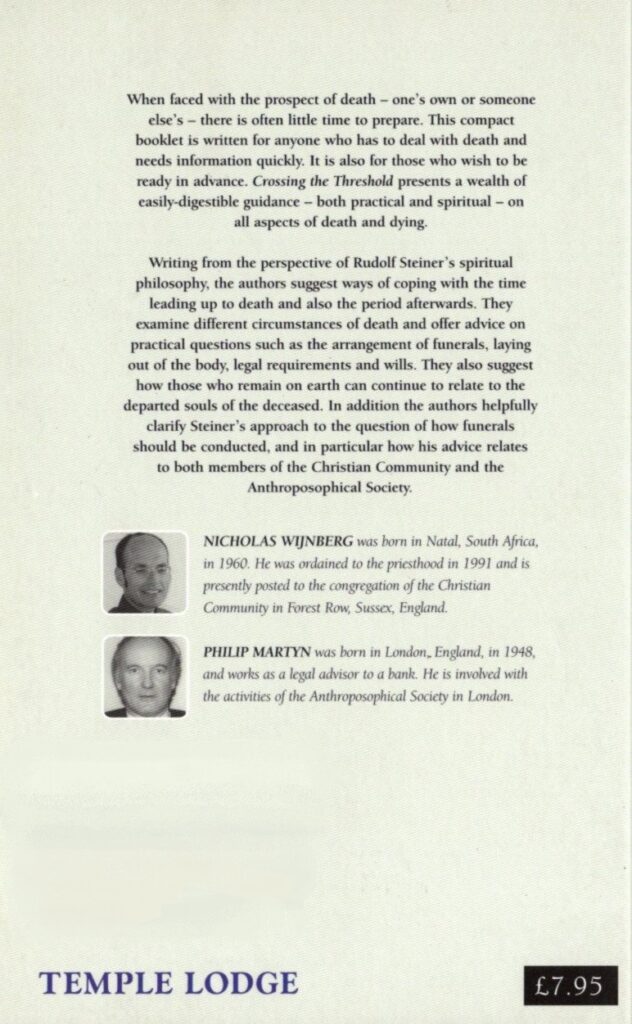 Crossing the Threshold: Practical and Spiritual Guidance on Death and Dying