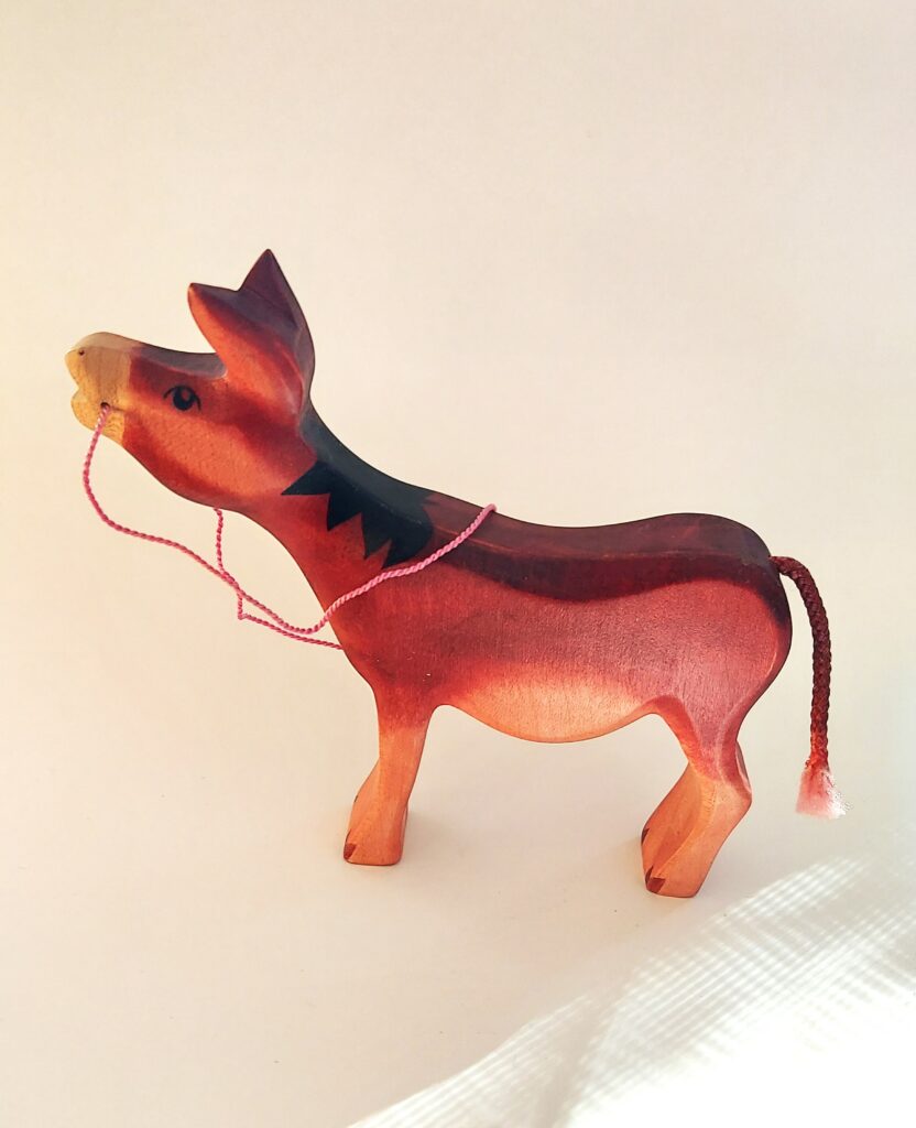 Donkey Braying with Bridle | Georgian Wood Toy
